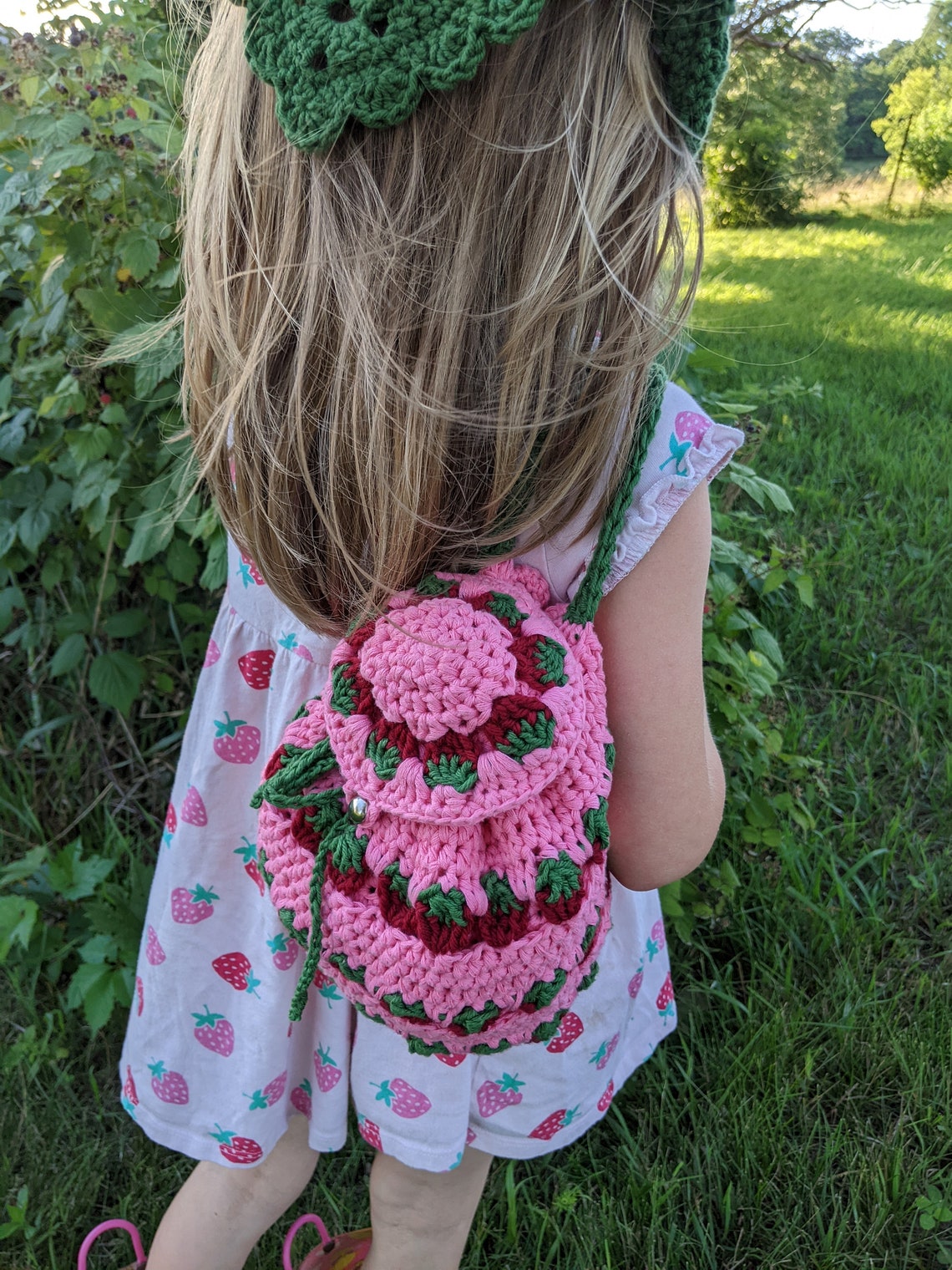 Strawberry Backpack Crochet Pattern Cottage Core Kawaii Bag - Etsy