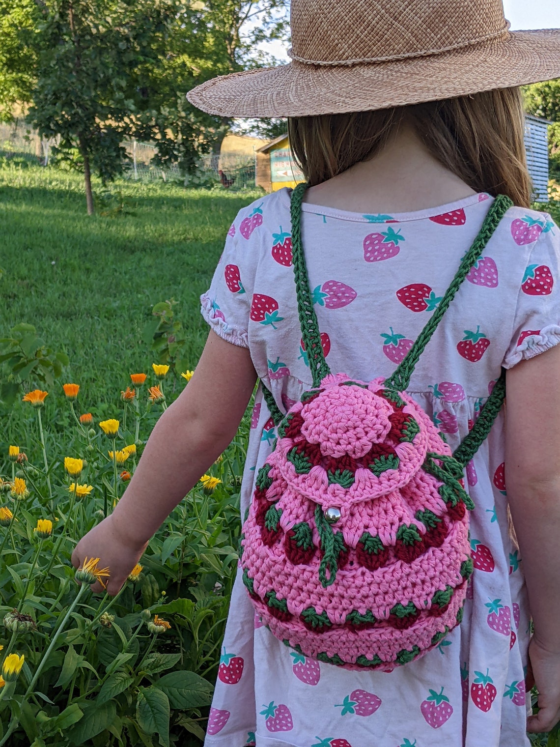 Strawberry Backpack Crochet Pattern Cottage Core Kawaii Bag - Etsy