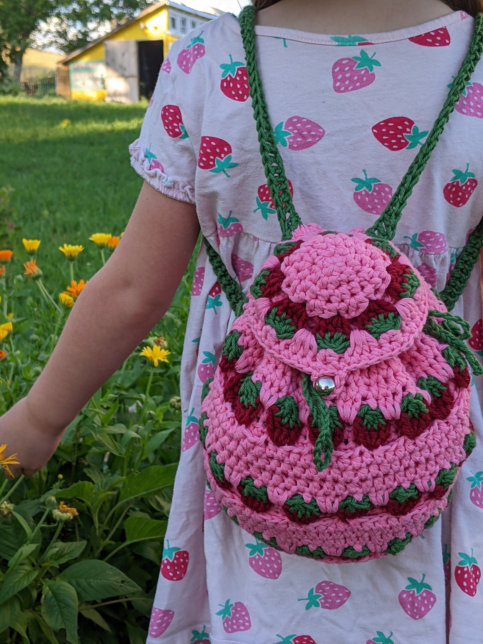 Strawberry Backpack Crochet Pattern Cottage Core Kawaii Bag - Etsy