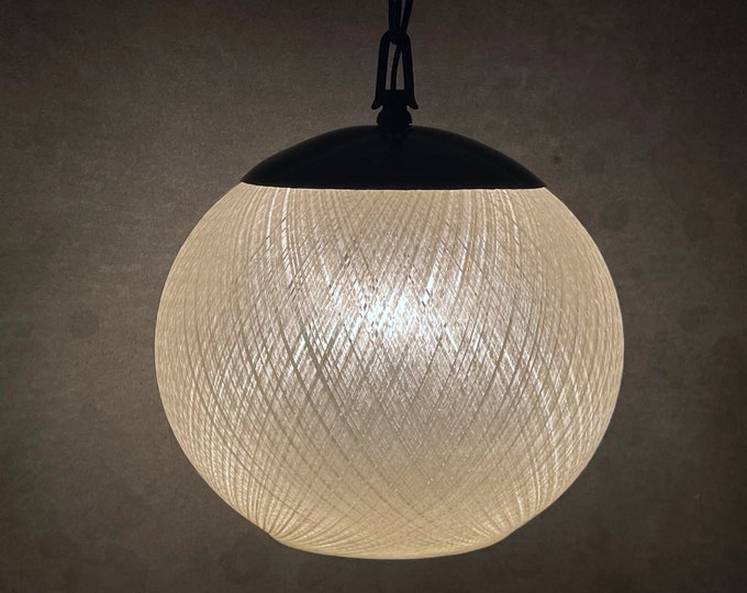 Vintage Midcentury White Spun Fibreglass Pendant Ceiling Light Shade ...