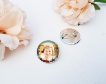 Custom Photo Brooch or Lapel Pin Personalized Pin 1 inch | Etsy