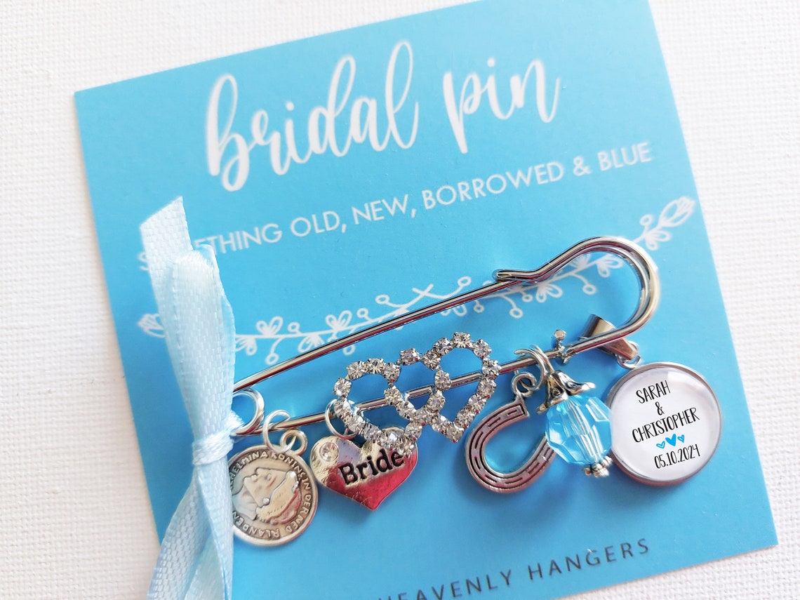 Personalised Bridal Bouquet Charm Pin - Something Old, New, Borrowed ...