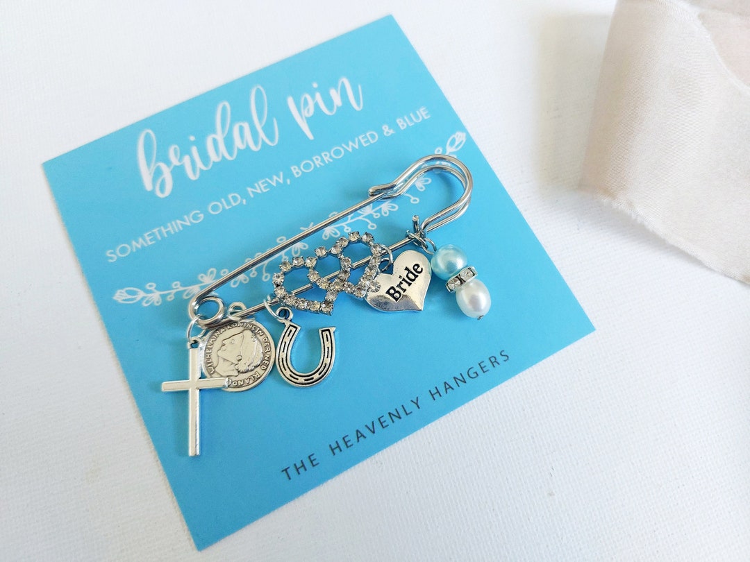 Bridal Bouquet Charm Pin - Something Old, New, Borrowed and Blue ...