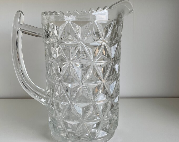Imperial Diamond Crisscross Glass Pitcher - Imperial Glass Company Ohio ...