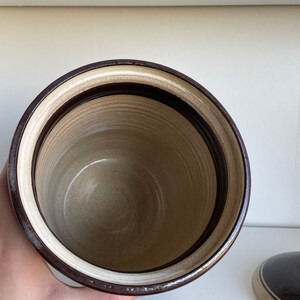 Stoneware Pottery Cookie Jar Beach Landscape Handpainted Pottery, Mocha Diffusion Canadian ...