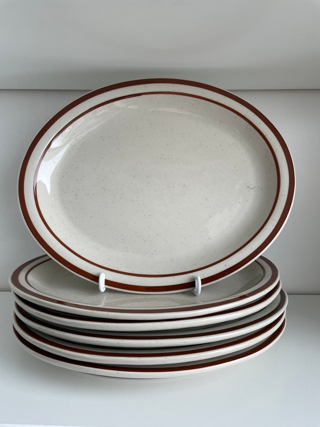 Lot of 6 Vintage Syscoware Platters Set of Six Resturantware Spotted ...