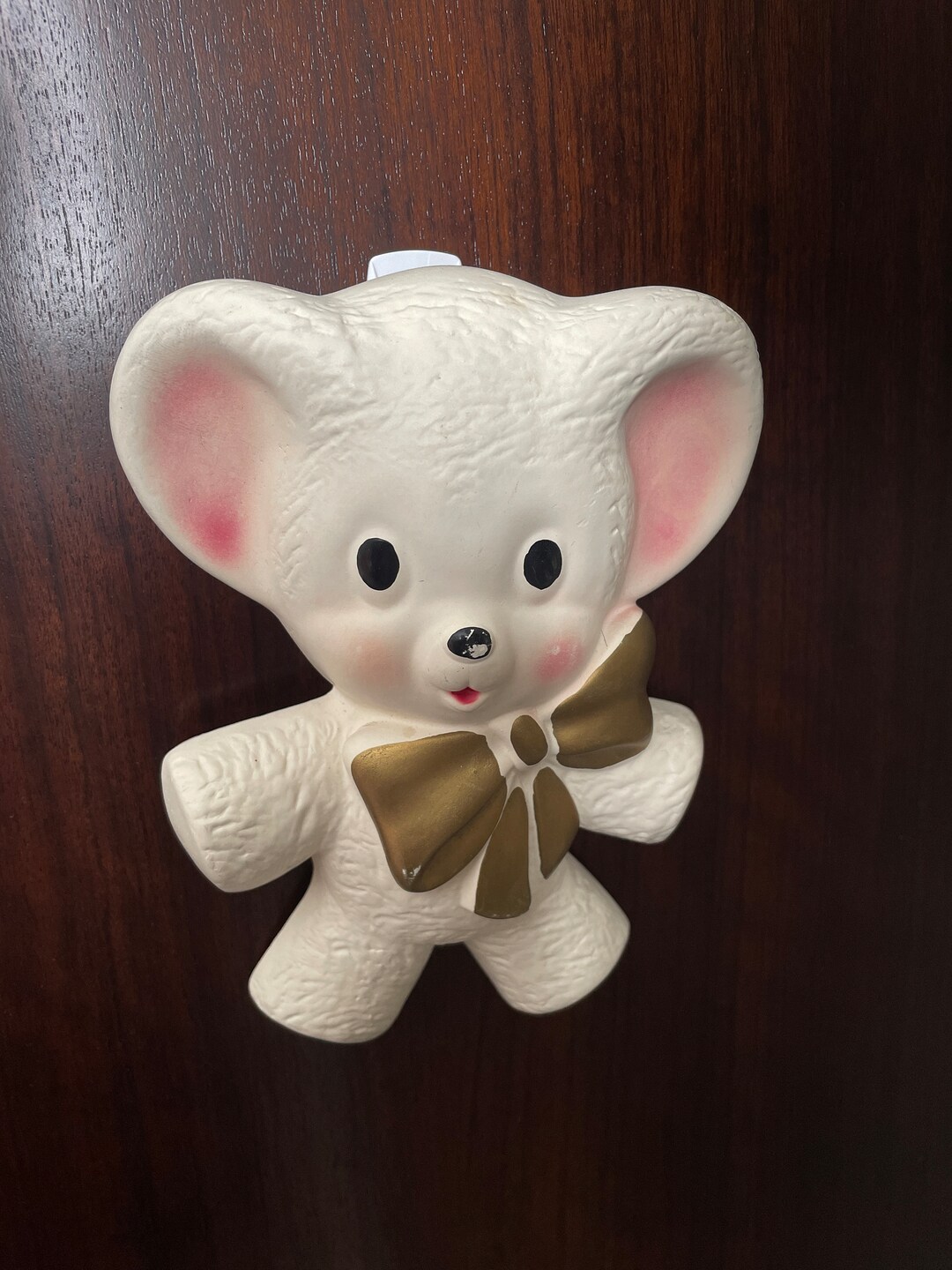 Mid Century Plaster Teddy Bear Wall Décor - Chalkware Ceramic Nursery ...