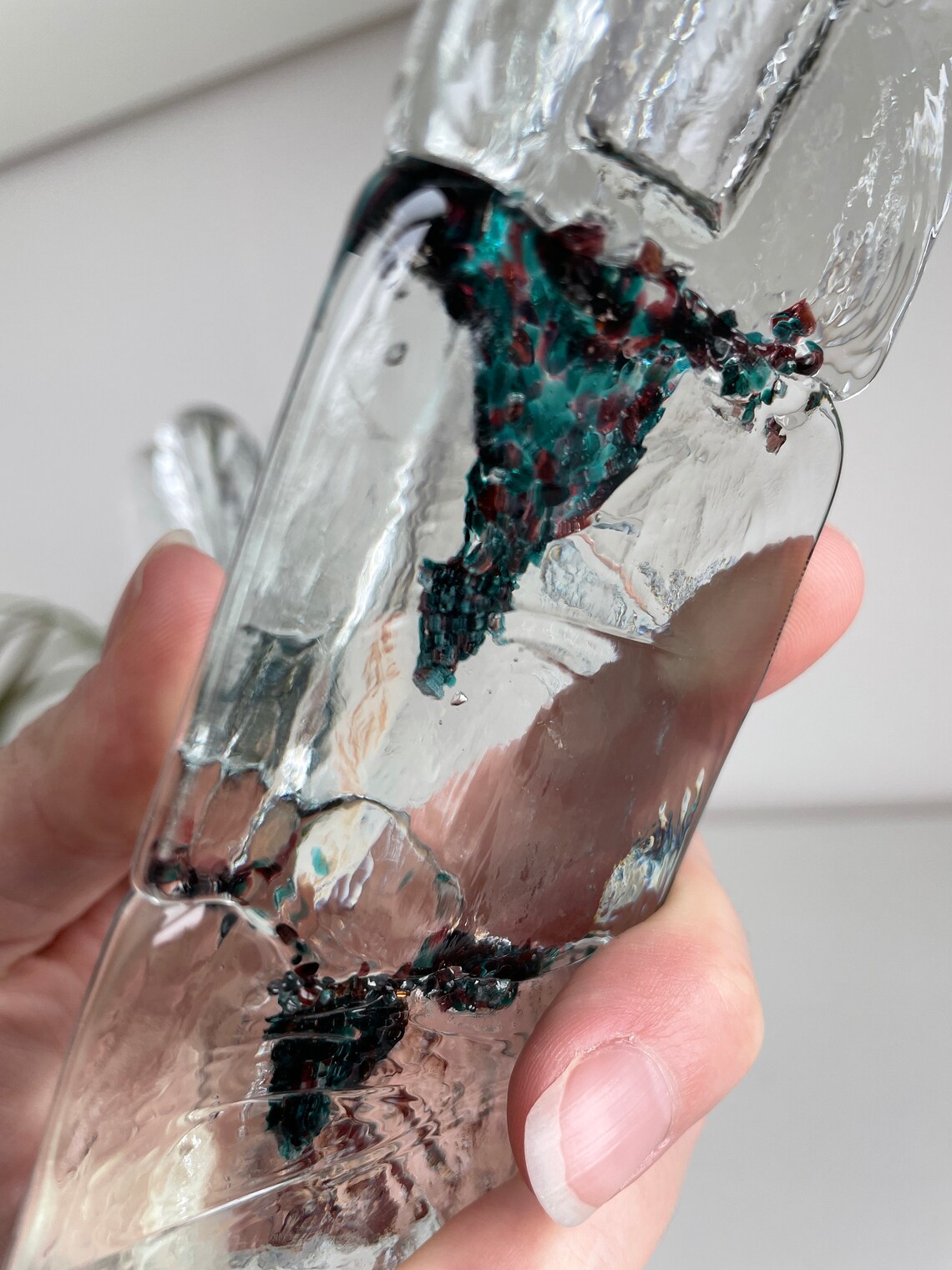 Sculpted Ice Candlestick Holders Pair of Canadian Art Glass | Etsy