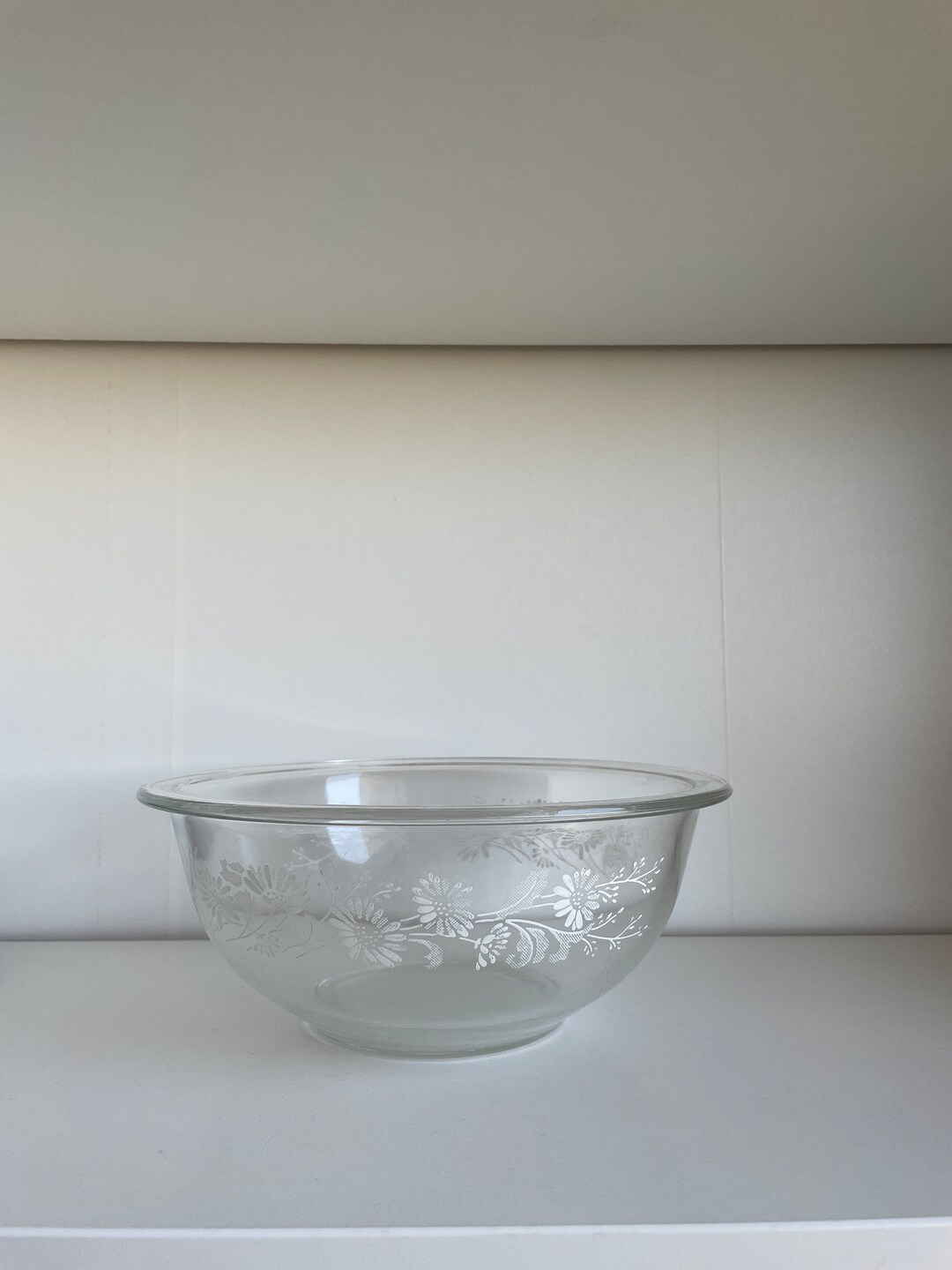 Pyrex White Daisy Clear Mixing Bowl - Pyrex Daisies 323 Medium Mixing ...