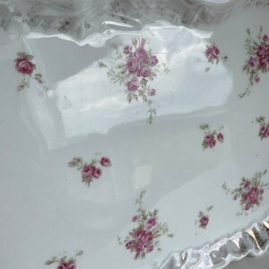 Victoria Rectangular Dresser Tray - Pink Cabbage Roses Large Gilded ...