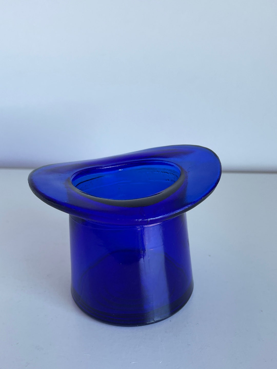 Vintage Depression Top Hat Cobalt Blue Glass Toothpick Holder - Etsy