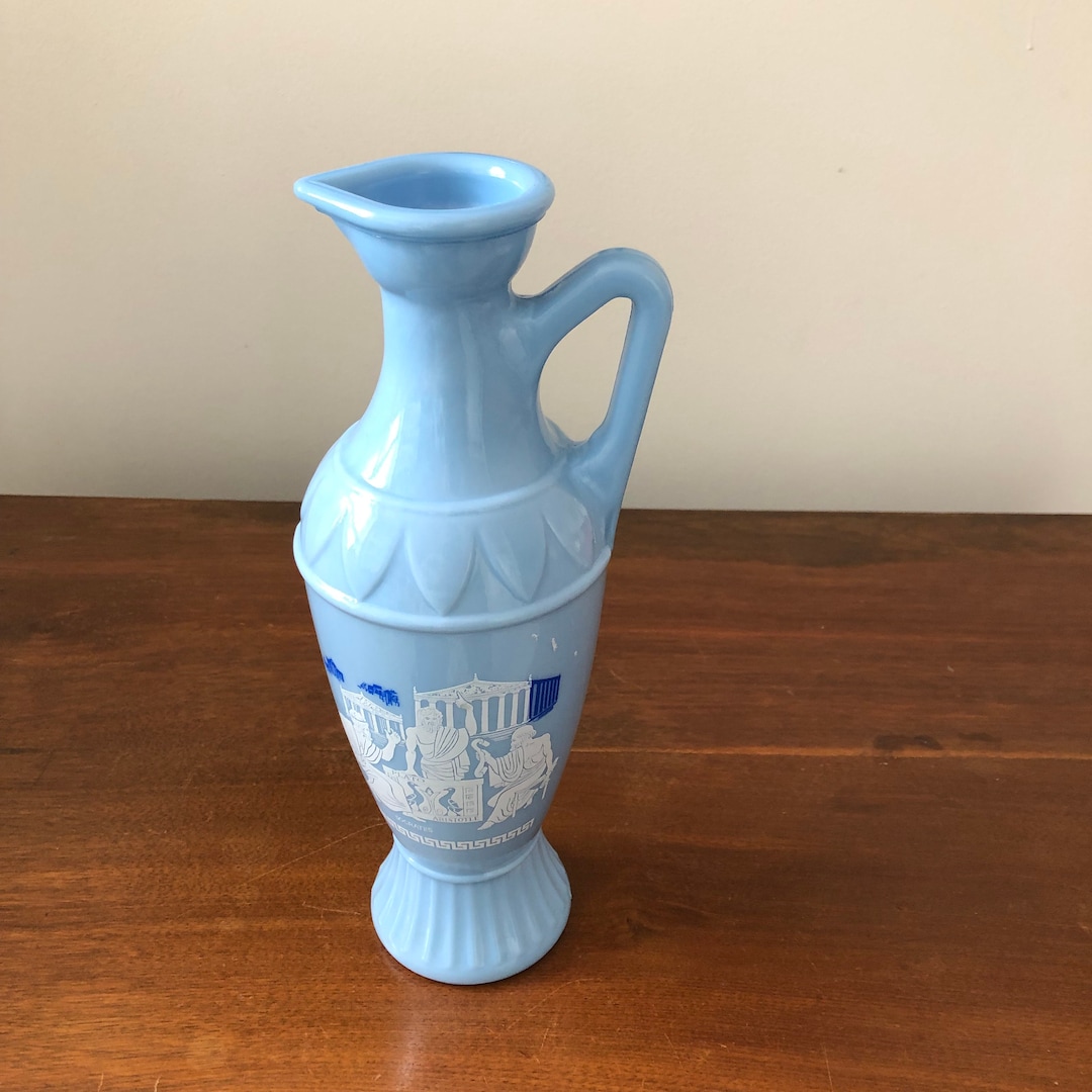Vintage Greek Philosophers Decanter - Mid Century Jim Beam Light Blue ...