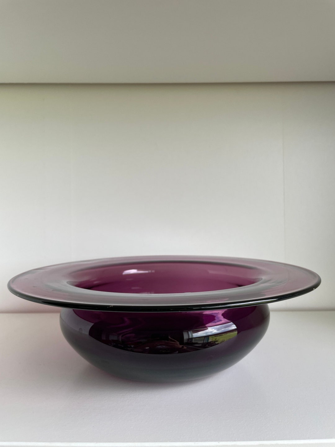 Antique Pairpoint Amethyst Glass Bowl Vintage Hand Blown Purple Glass ...