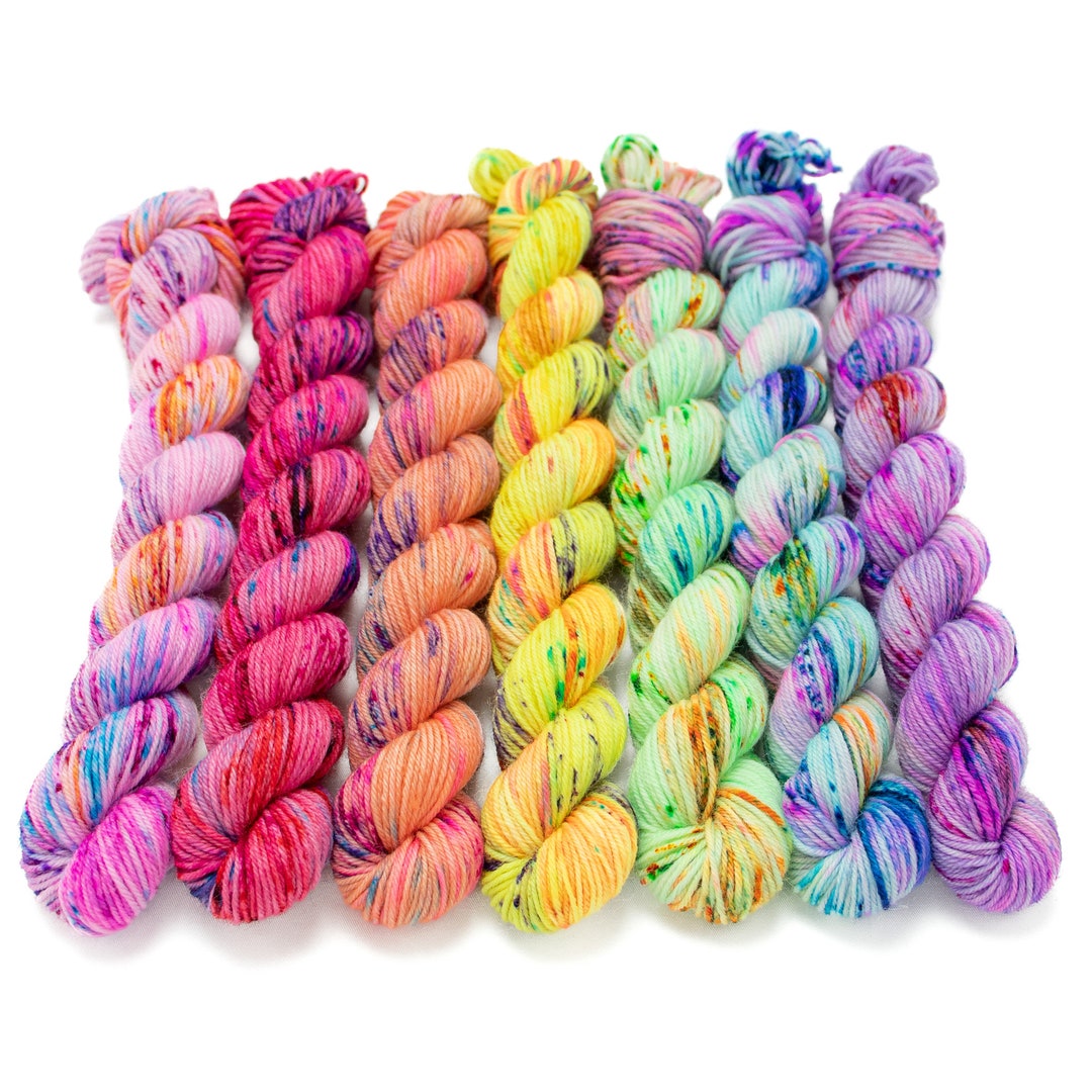Ah Collection - Mini Skein Set - Sock Yarn, Hand Dyed, (7) 20g Mini ...