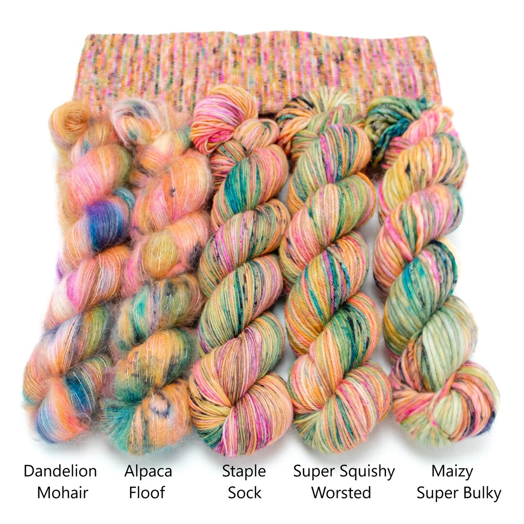 Melted Crayons - Choose Your Base - Sock Yarn, Worsted Yarn, MCN, Suri ...