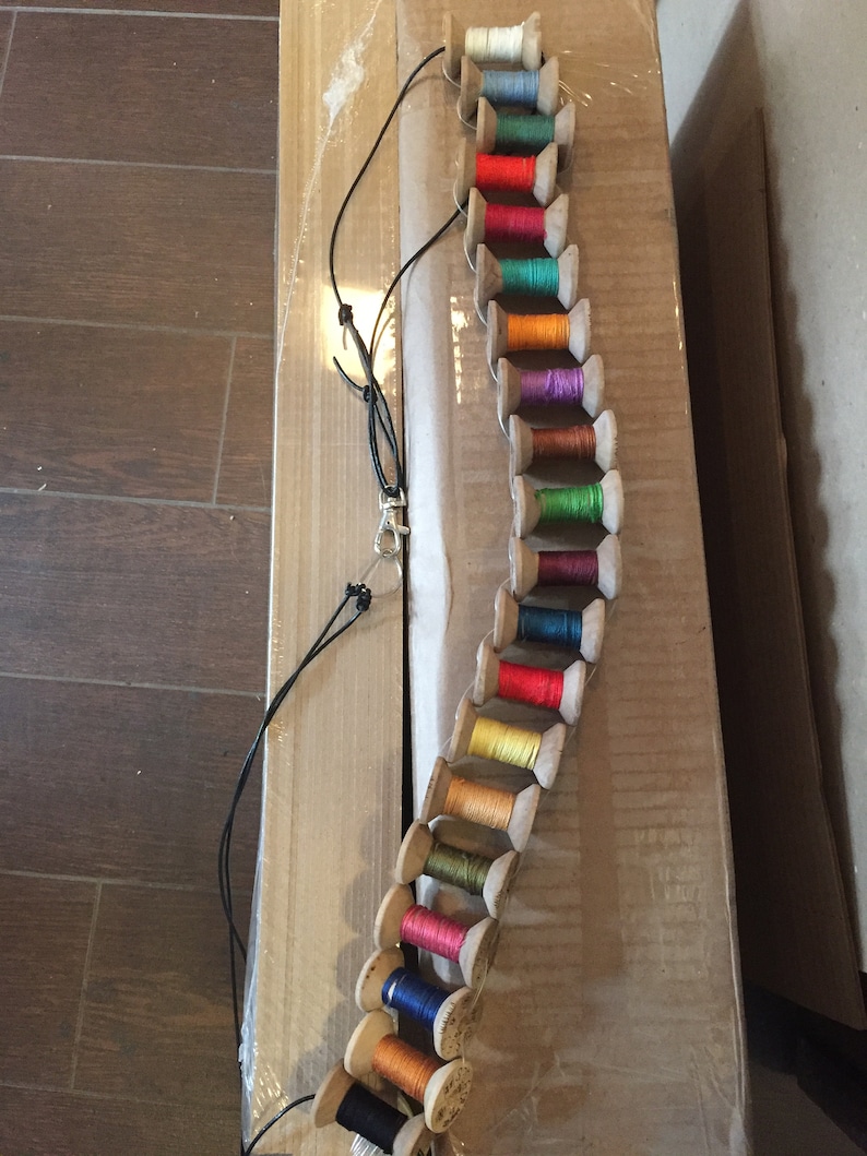 Steampunk Bandolier Wooden Spools 60" Mad Hatter Costume Cosplay - Etsy