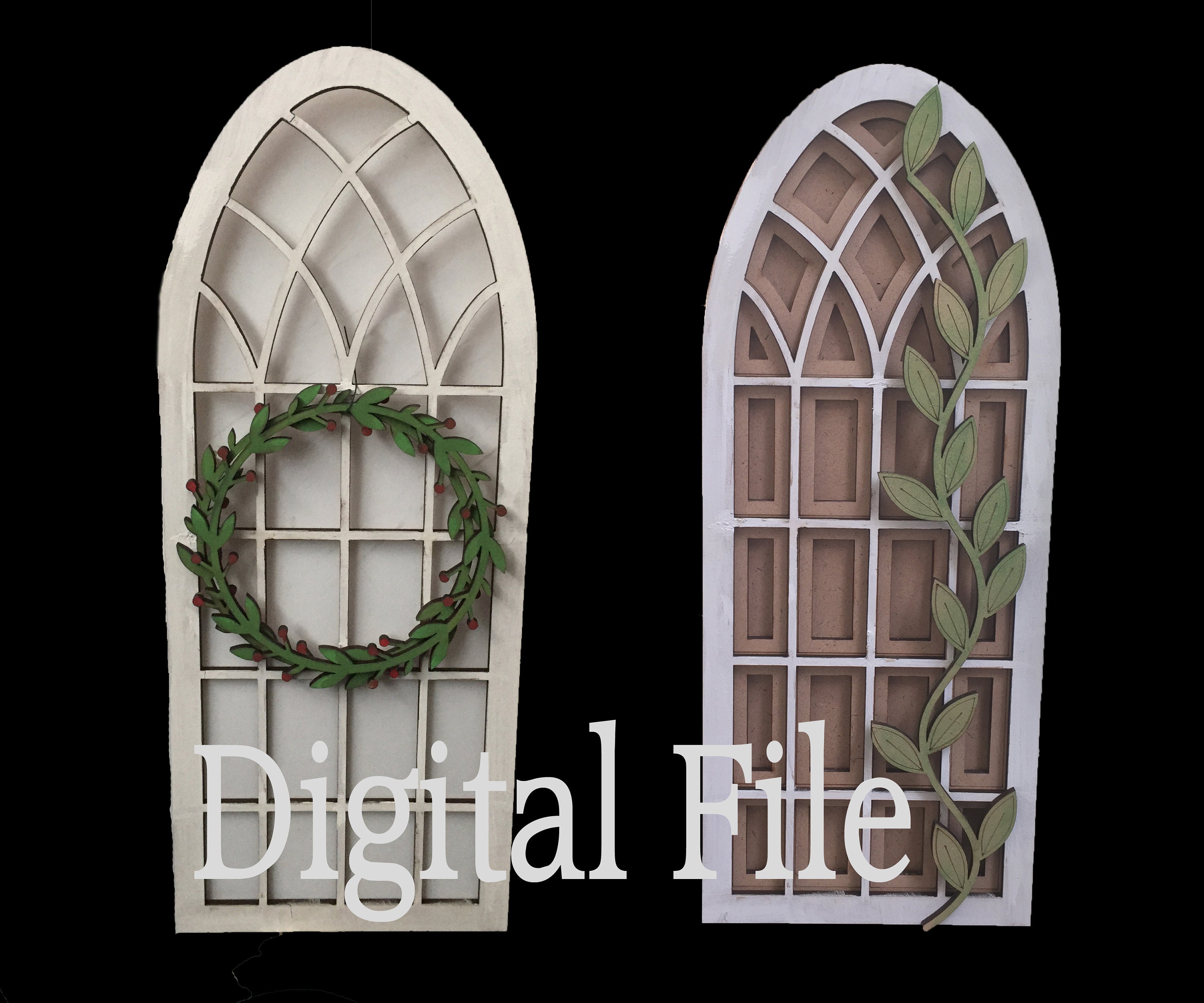 DIGITAL Church Window Laser Cut File SVG Laser File Glowforge Epilog - Etsy