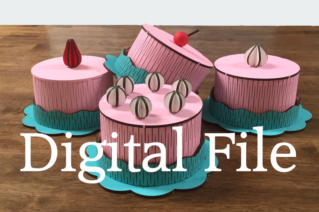 DIGITAL - Cake Box SVG Gift Glowforge Epilog Laser Cutting File - Etsy