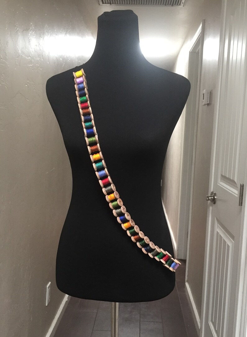 Steampunk Bandolier Wooden Spools 60" Mad Hatter Costume Cosplay - Etsy