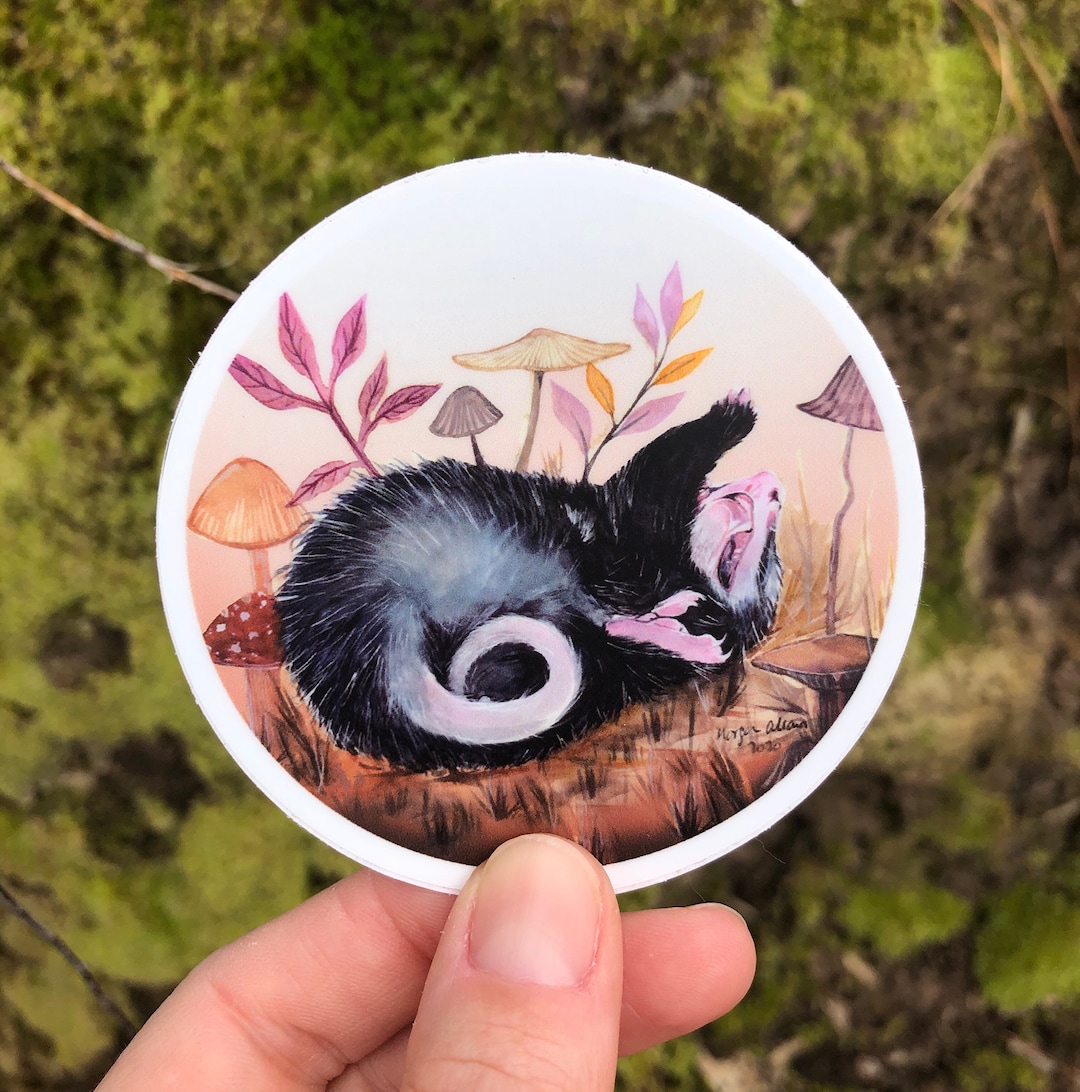 Dramatic Opossum Vinyl Sticker 3x3 - Etsy