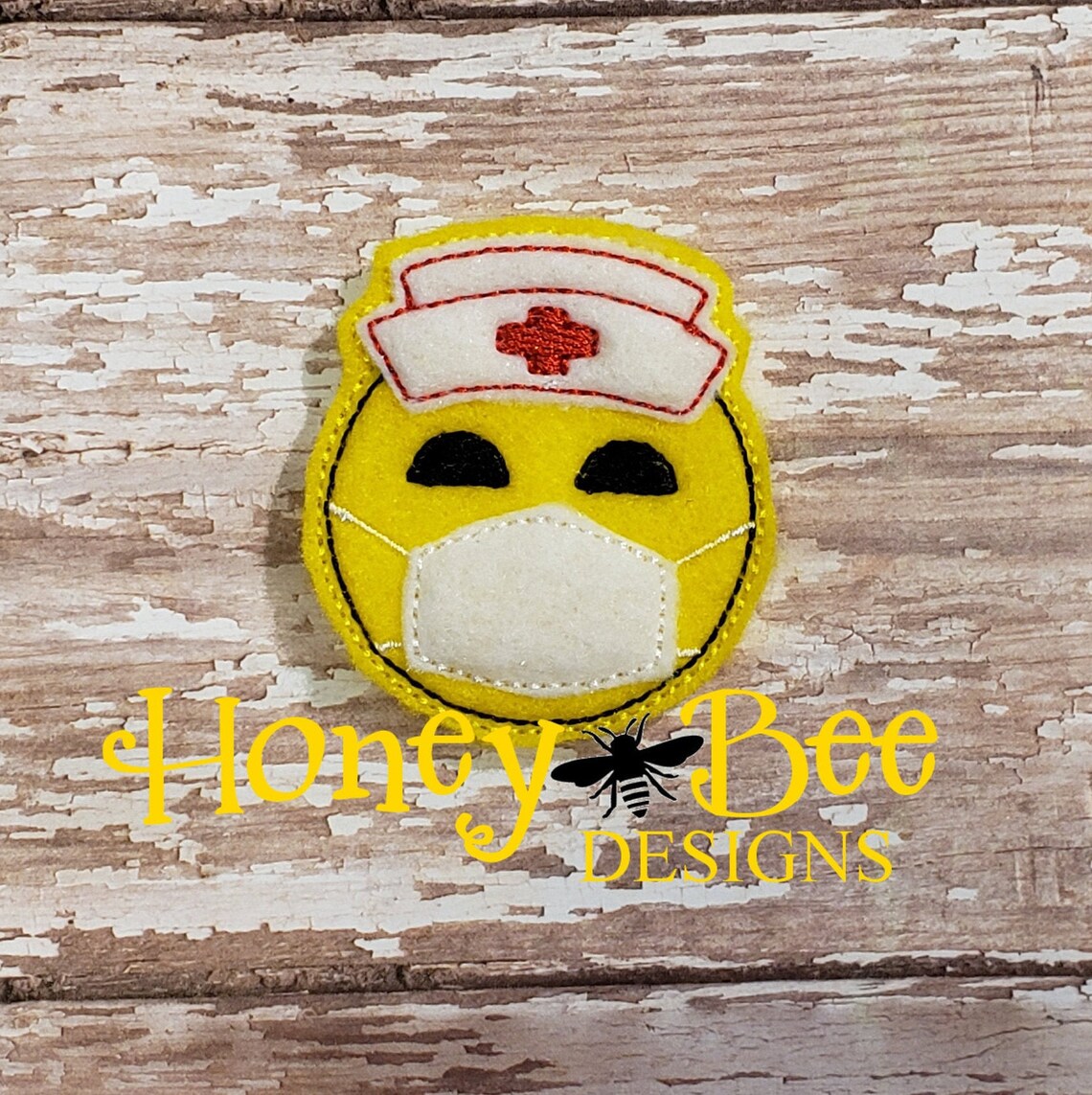 Nurse Emoji Feltie Design, Scrub Emoji Feltie Embroidery Design, Feltie ...