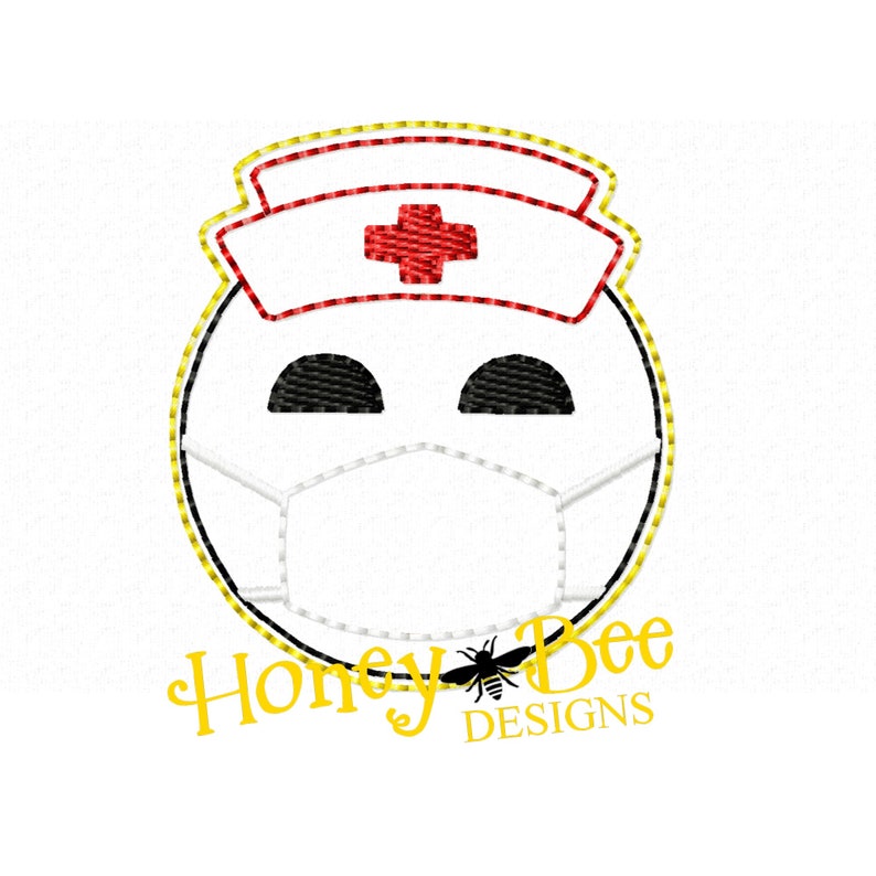 Nurse Emoji Feltie Design, Scrub Emoji Feltie Embroidery Design, Feltie ...