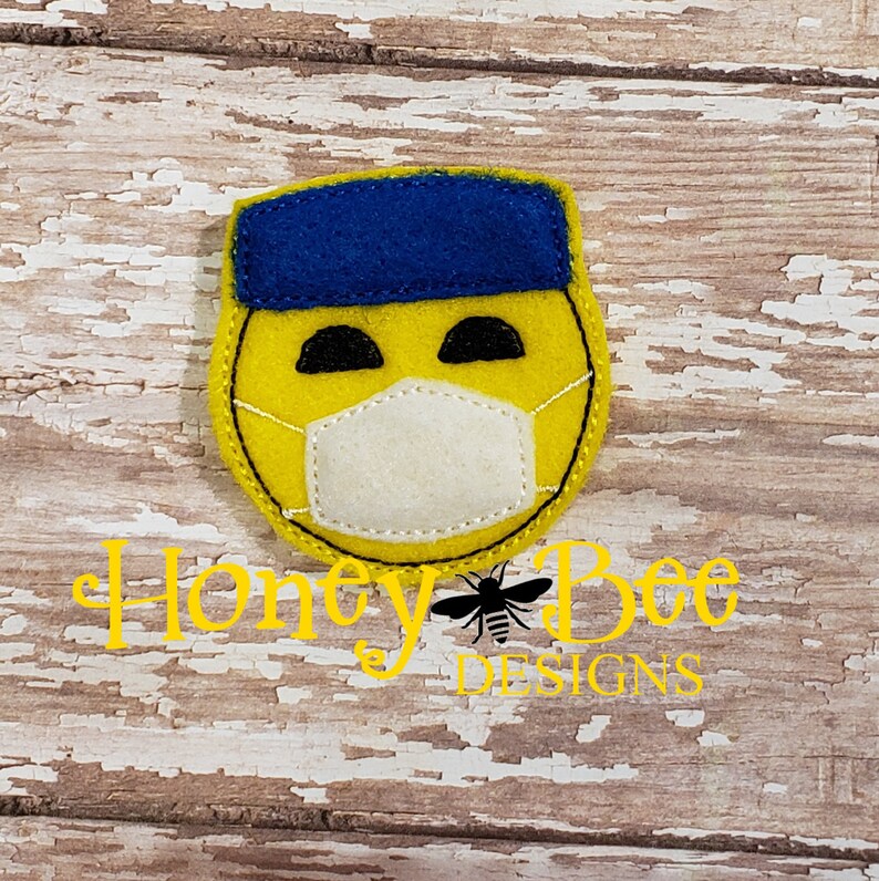 Doctor Emoji Feltie Design, Scrub Emoji Feltie Embroidery Design ...