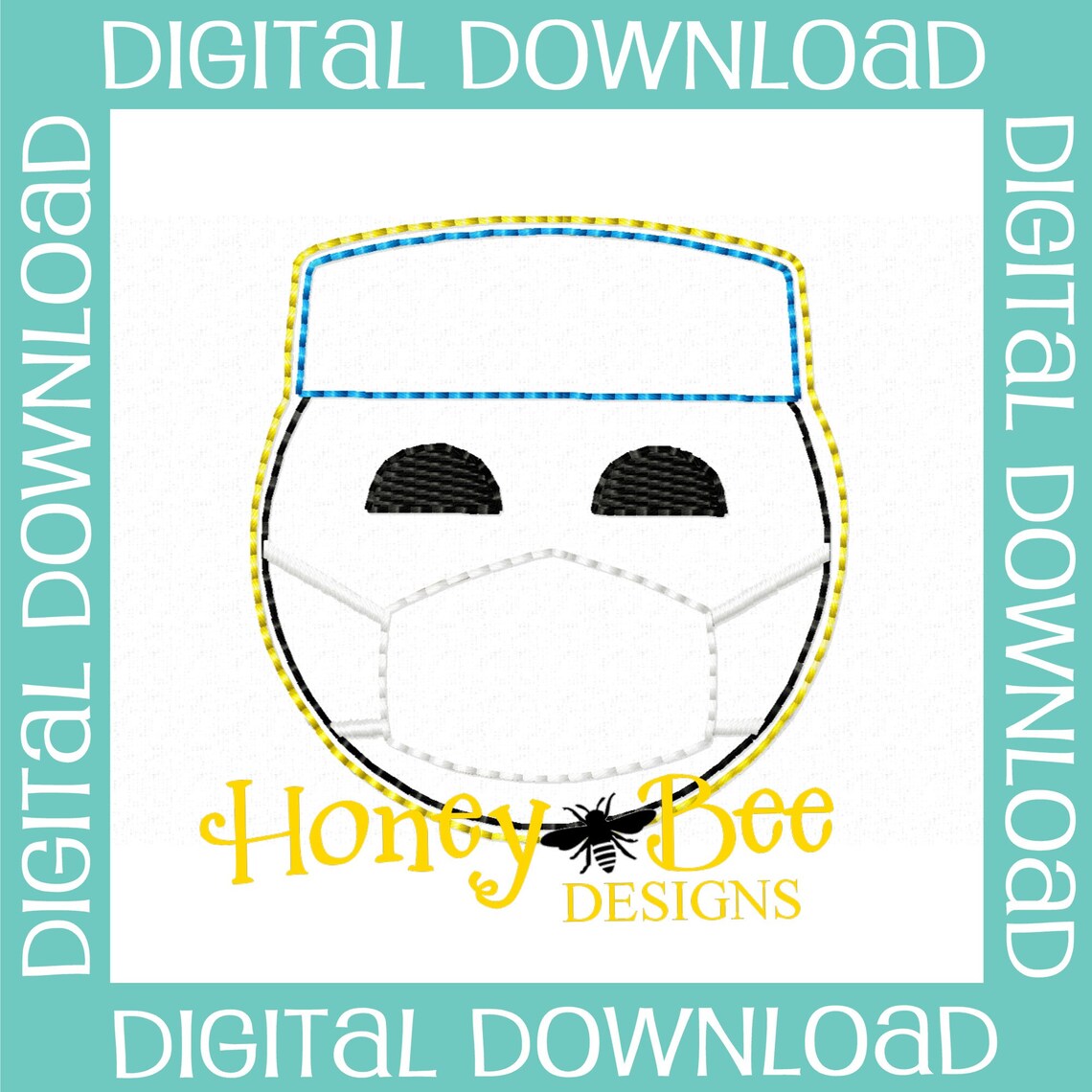 Doctor Emoji Feltie Design Scrub Emoji Feltie Embroidery - Etsy