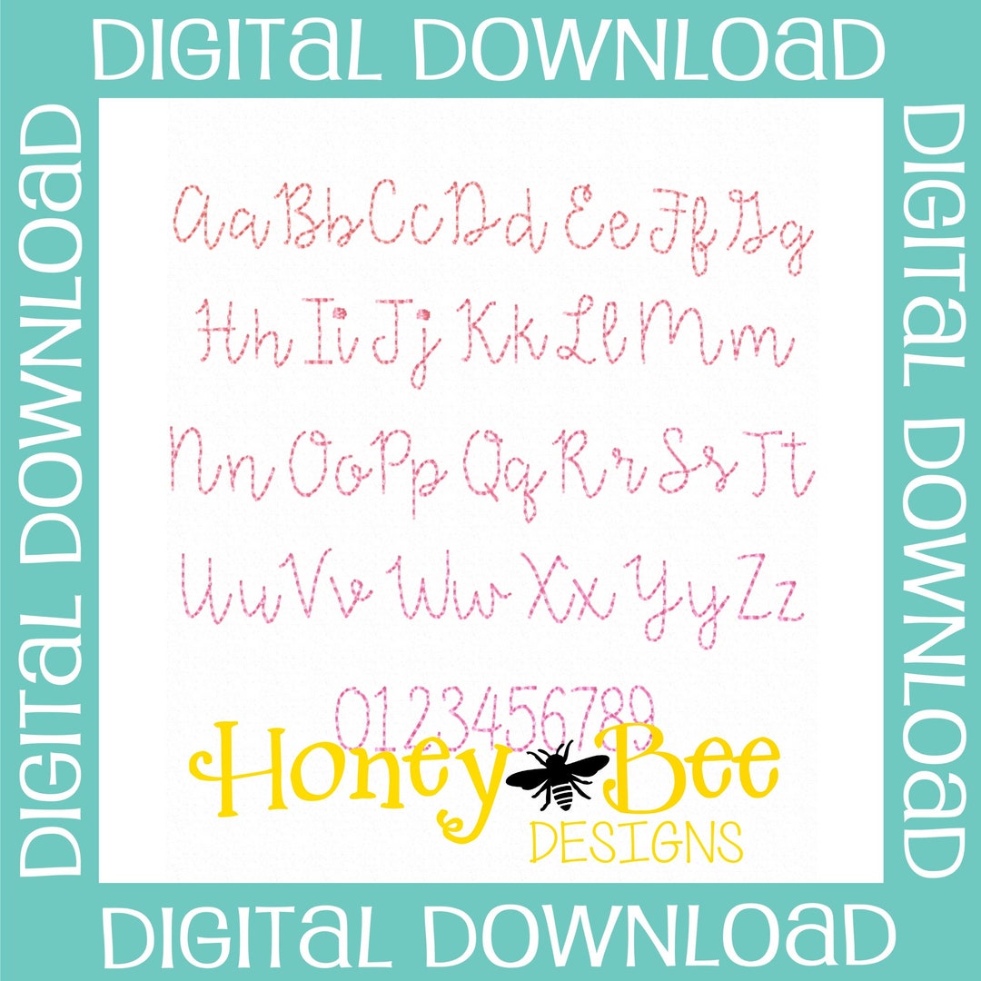 Small Embroidery Font, Machine Embroidery Font, Triple Bean Embroidery ...