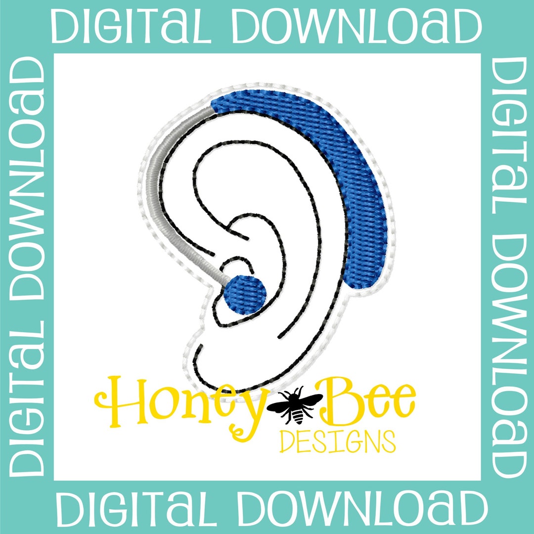 Hearing Aid Feltie Design, Hearing Aid Feltie Embroidery Design ...