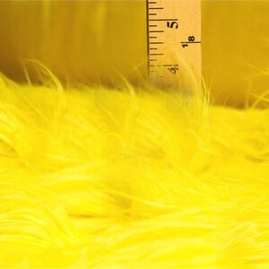 YELLOW Mongolian Faux Fur Trim 4" Wide by 30" or 36", With 3" Long Pile ...