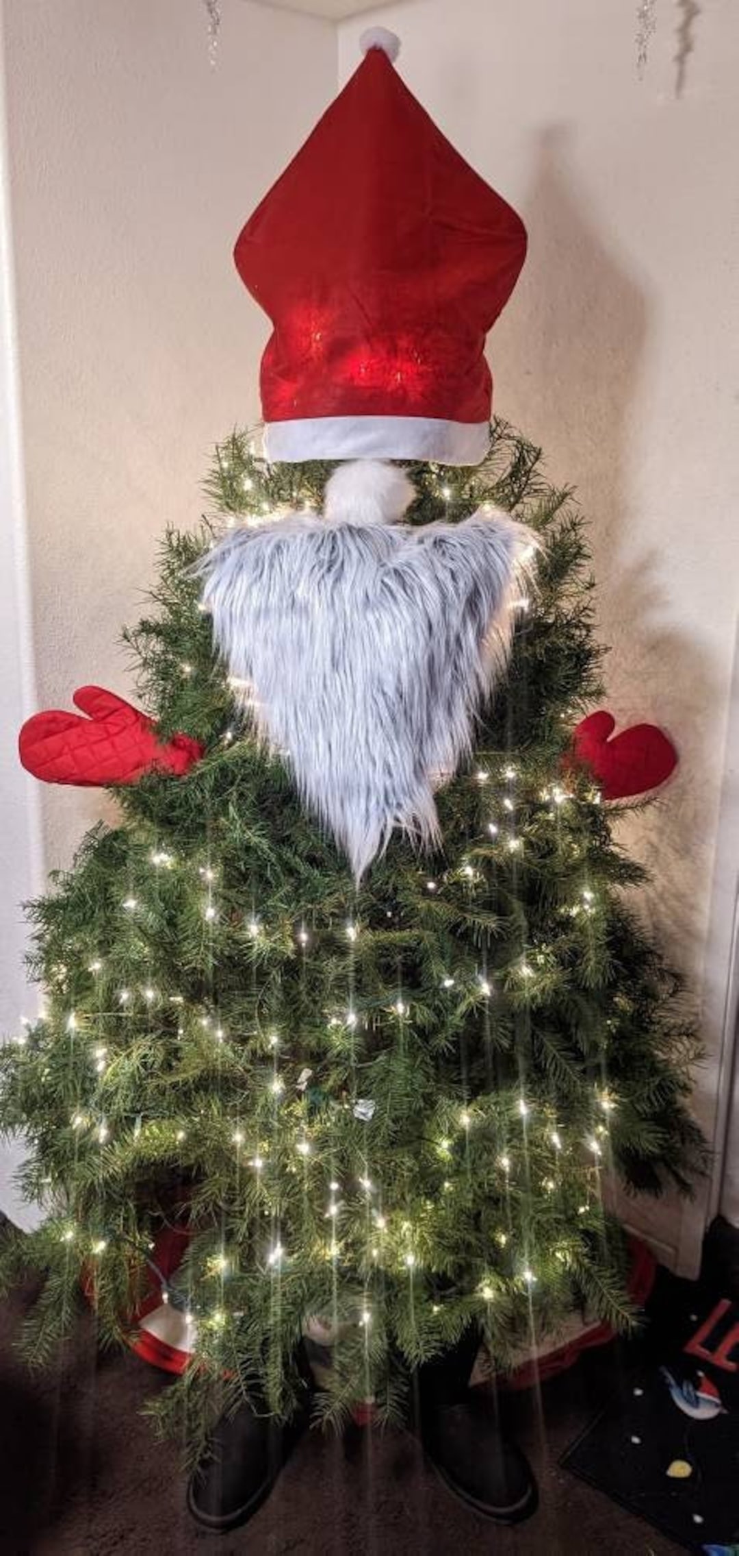 Gnome Christmas Tree Beard - Gray Frosted Gnome Beard - Gnome Fur ...
