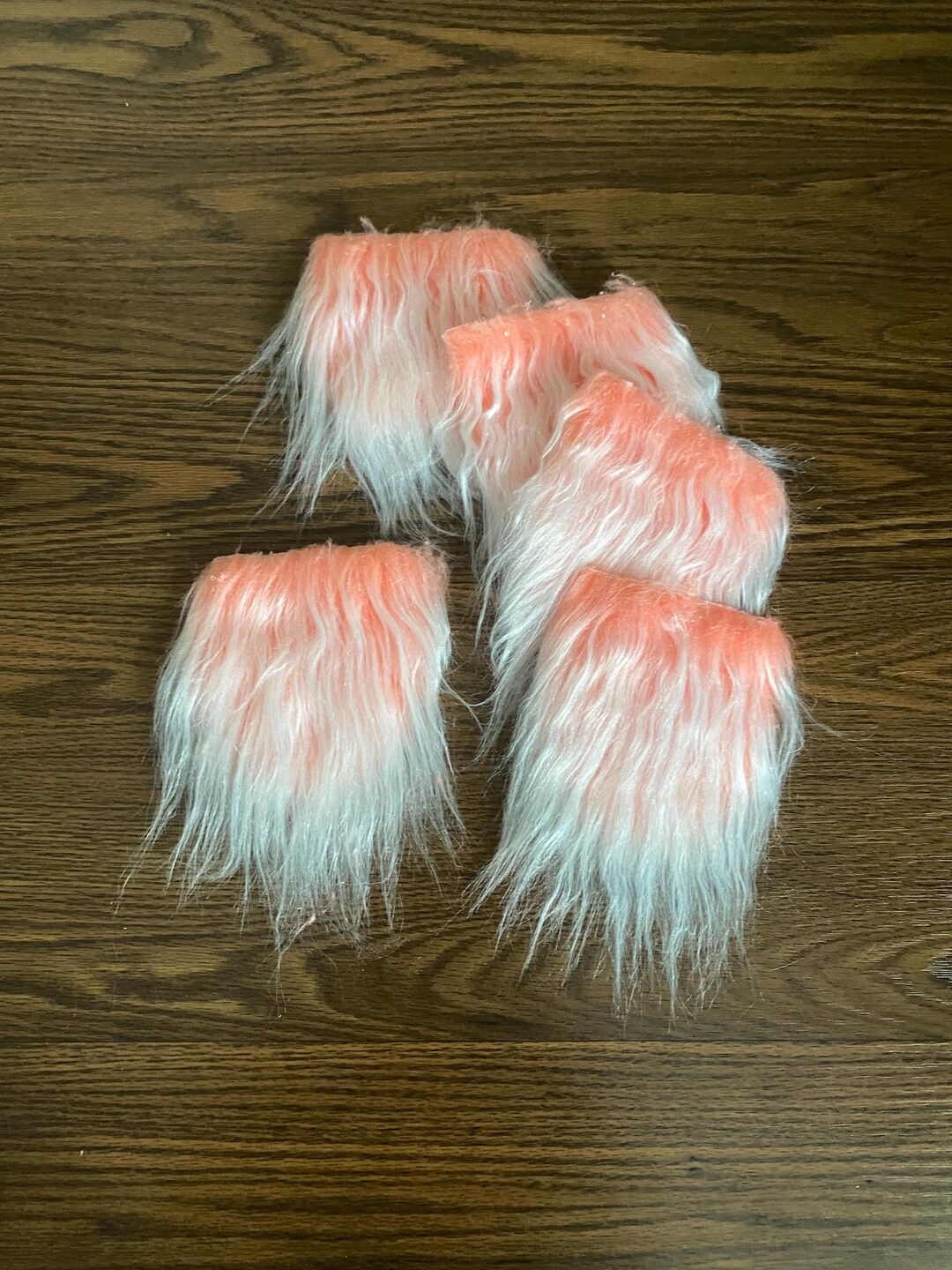 Gnome Beards FROSTED PEACH 5 Pack 3 1/2"x3 1/2", Long Pile Fur, Precut ...