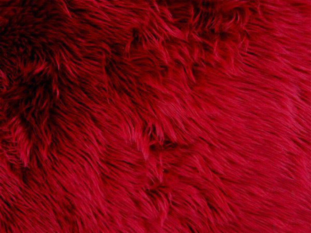 DARK RED Shaggy Faux Fur, Plush Pile, 18"x30" Photo Prop Basket Filler ...