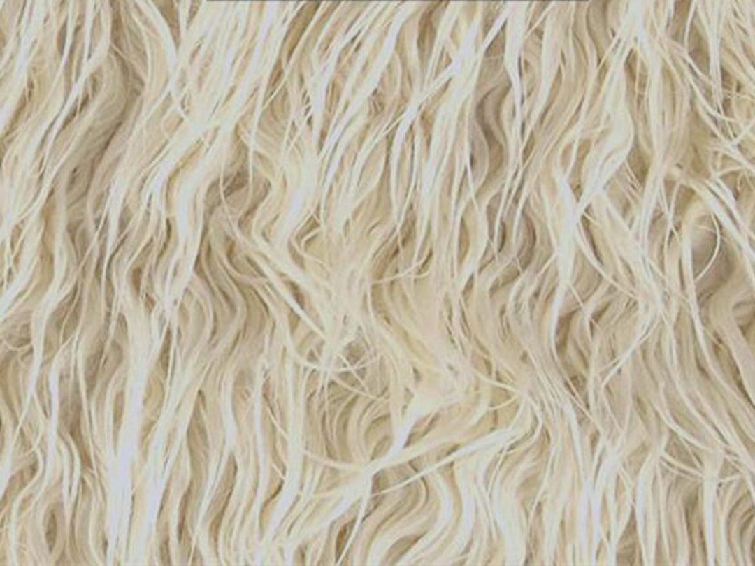 BEIGE Mongolian Faux Fur 5ft X 3ft Fur Fabric, Long Pile Fur, Newborn ...