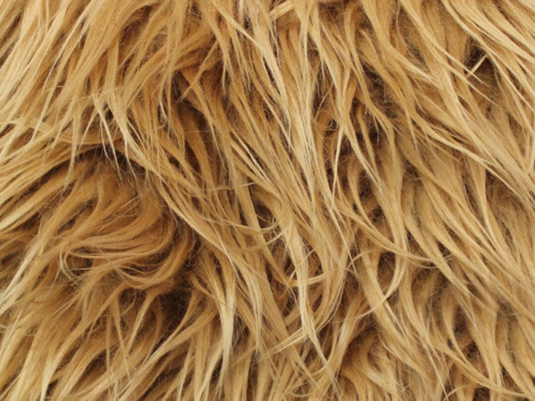 Mongolian Faux Fur CARAMEL Trim 4" Wide by 30" or 36", With 3" Long ...