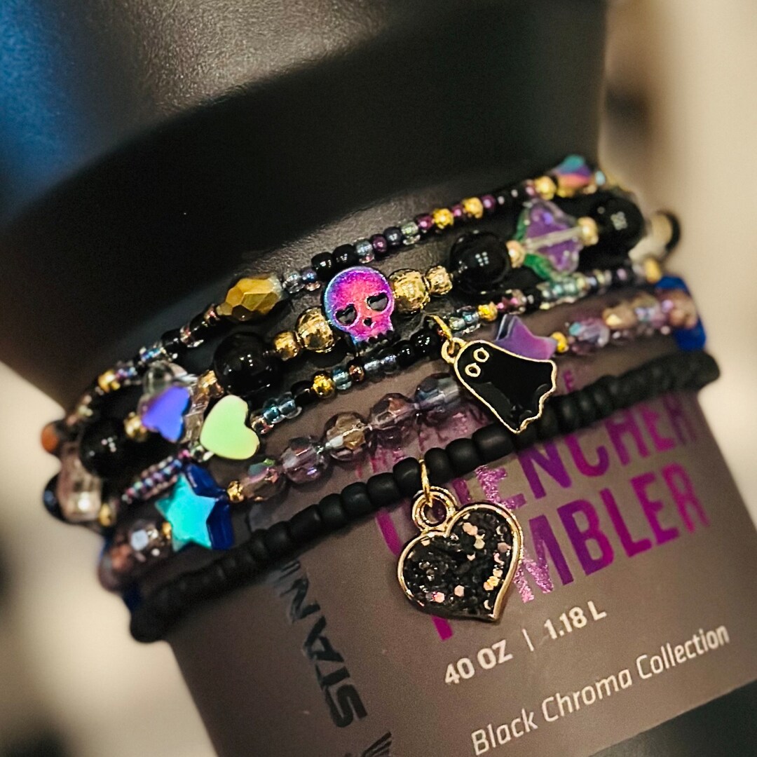 NEW Sugar Skull and Ghost Croma Custom Charm Stack Tumbler Boot Topper ...