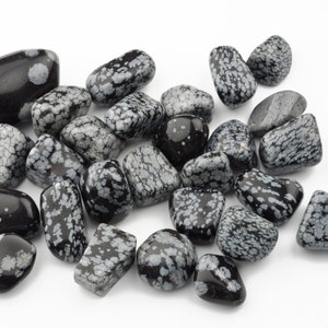 Snowflake Obsidian Tumbled Stone, Snowflake Obsidian Crystal, Tumble ...
