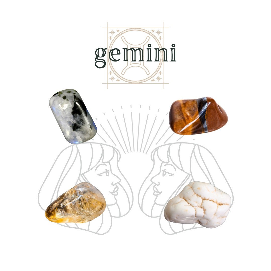 Gemini Crystal Kit, Horoscope Collection, Zodiac Kit, Healing Gemstones ...
