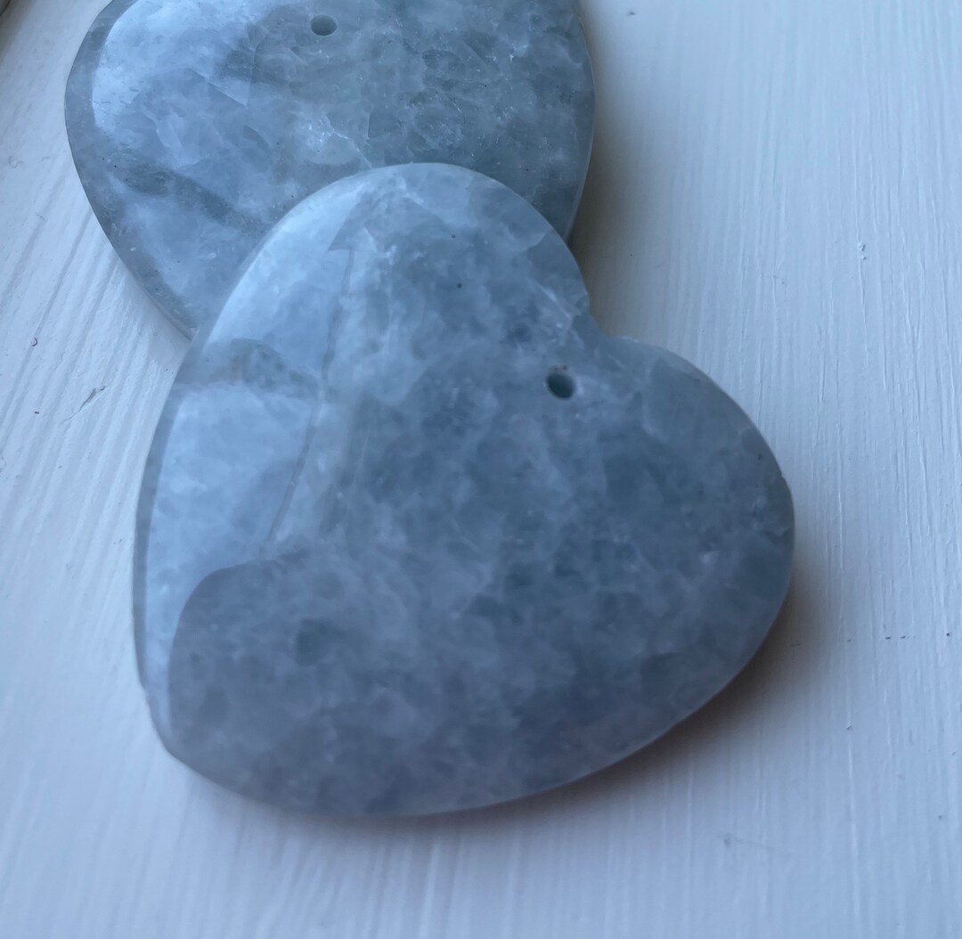 Celestite Heart, Celestite Pendant Gemstone, Polished Celestite Stone ...