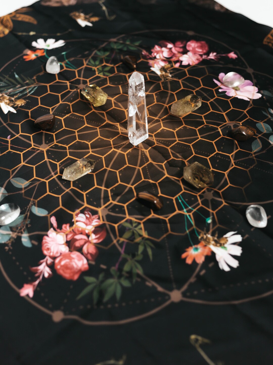 Crystal Grid, Sacred Geometry, Altar Cloth, Spiritual Wicca Shrine ...