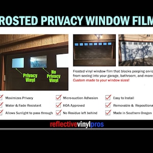 Privacy Window Vinyl Sheets for Garage and Home Windows. Custom Sizes ...