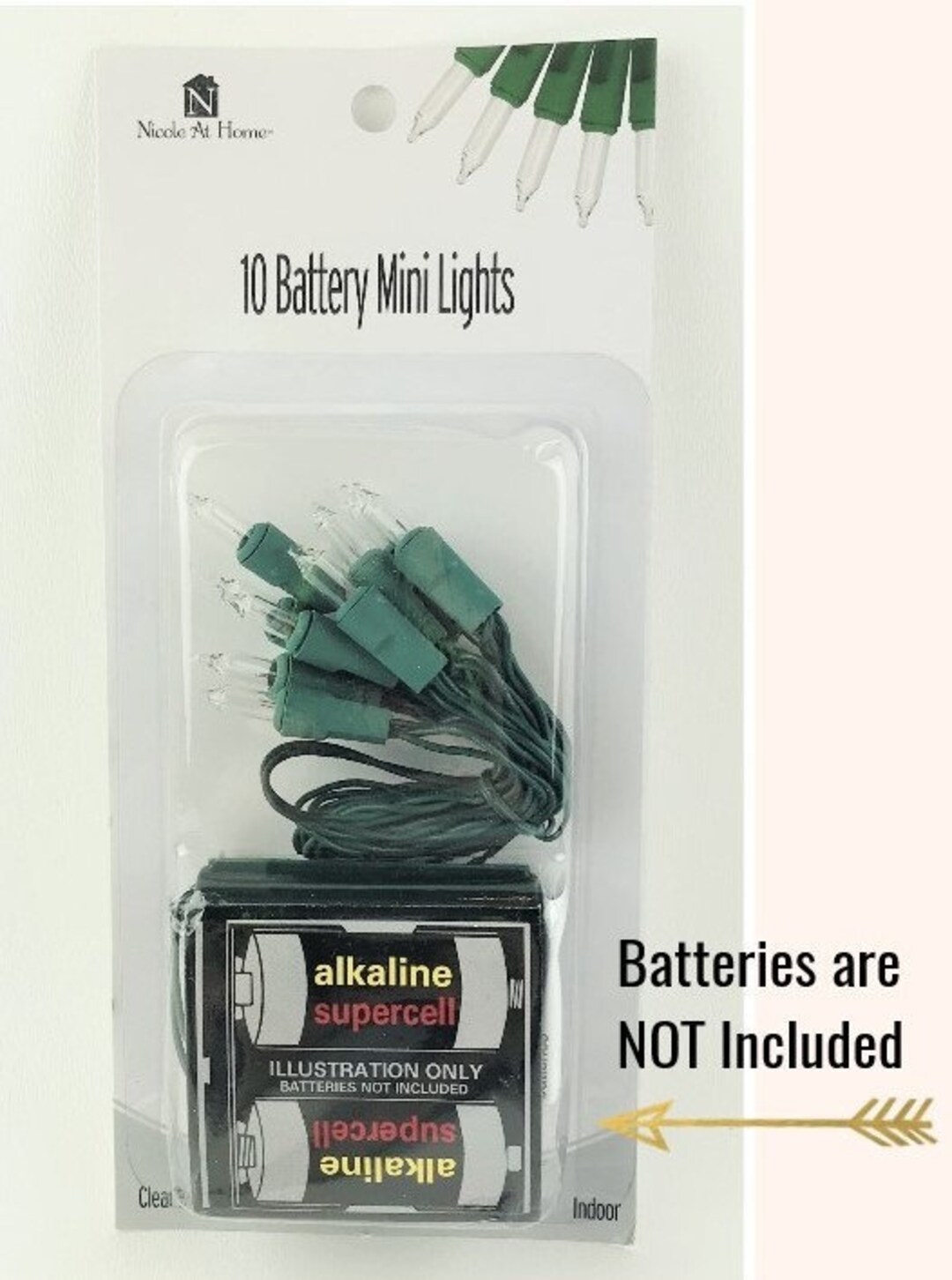 Darice Multi Color Mini Battery Operated String Lights 10 Ct Green Wire ...