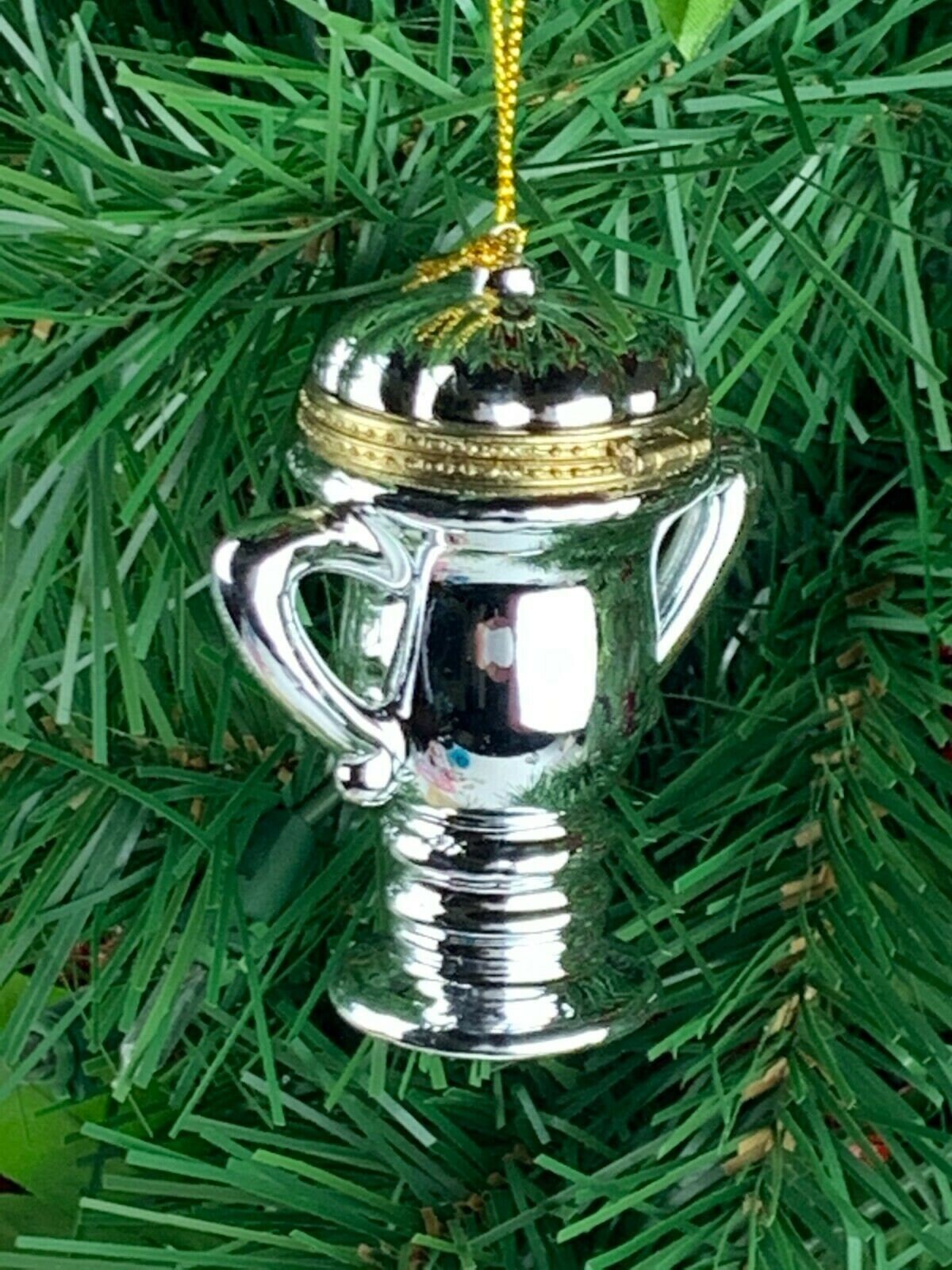 Silver Trophy Prize Porcelain Hinged Gift Trinket Christmas - Etsy