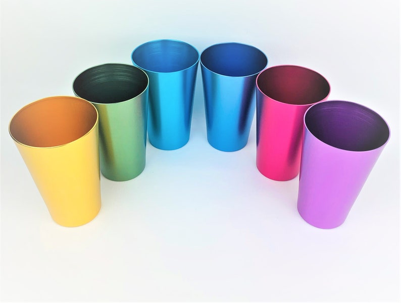 Retro Vintage Style Aluminum Tumbler Cups - Set of 6 Fun Retro Colors ...