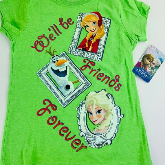 Disney World Frozen Elsa Anna Olaf Girls Short Sleeve… - Gem