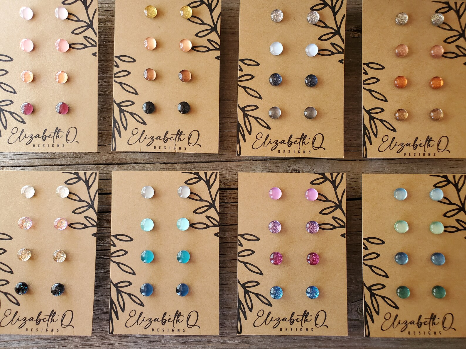 Small Studs 6mm Size Build Your Own Custom Set Glitter Studs - Etsy
