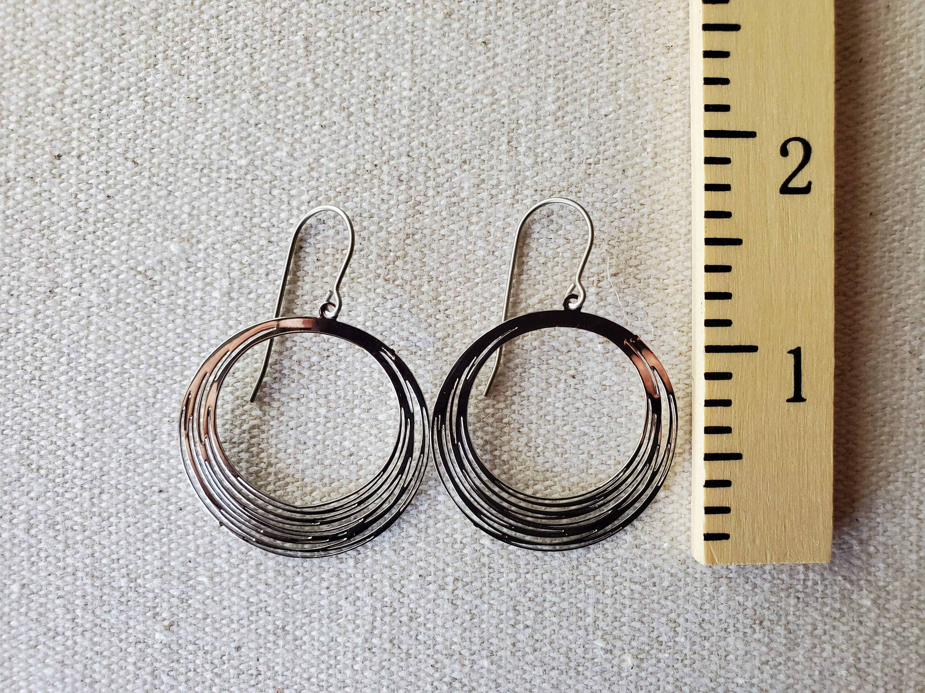 Shiny Silver Hoop Earrings, Titanium Hooks, Sensitive Ears ...