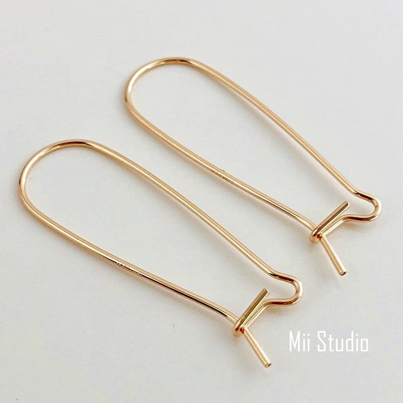 14k Gold Filled 35mm Kidney Earring Ear Wire 10pcs E03g - Etsy