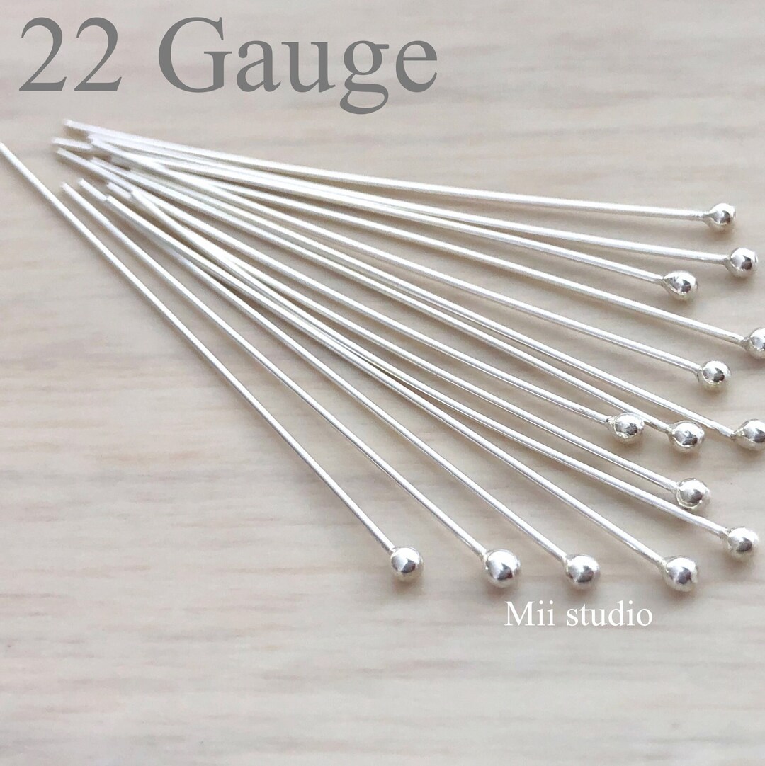 20pcs 22 Gauge Sterling Silver Ball Dot Bead Head Pin Headpins 2" F288s ...